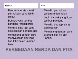 Presentasi renda dan pita (ppaj) | PPTX