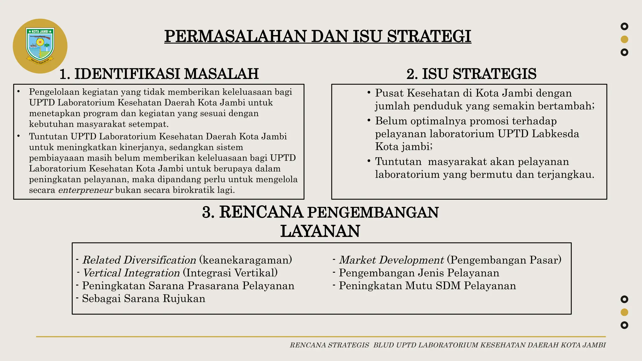 PRESENTASI RENSTRA BLUD laboratorium kesehatan | PPT