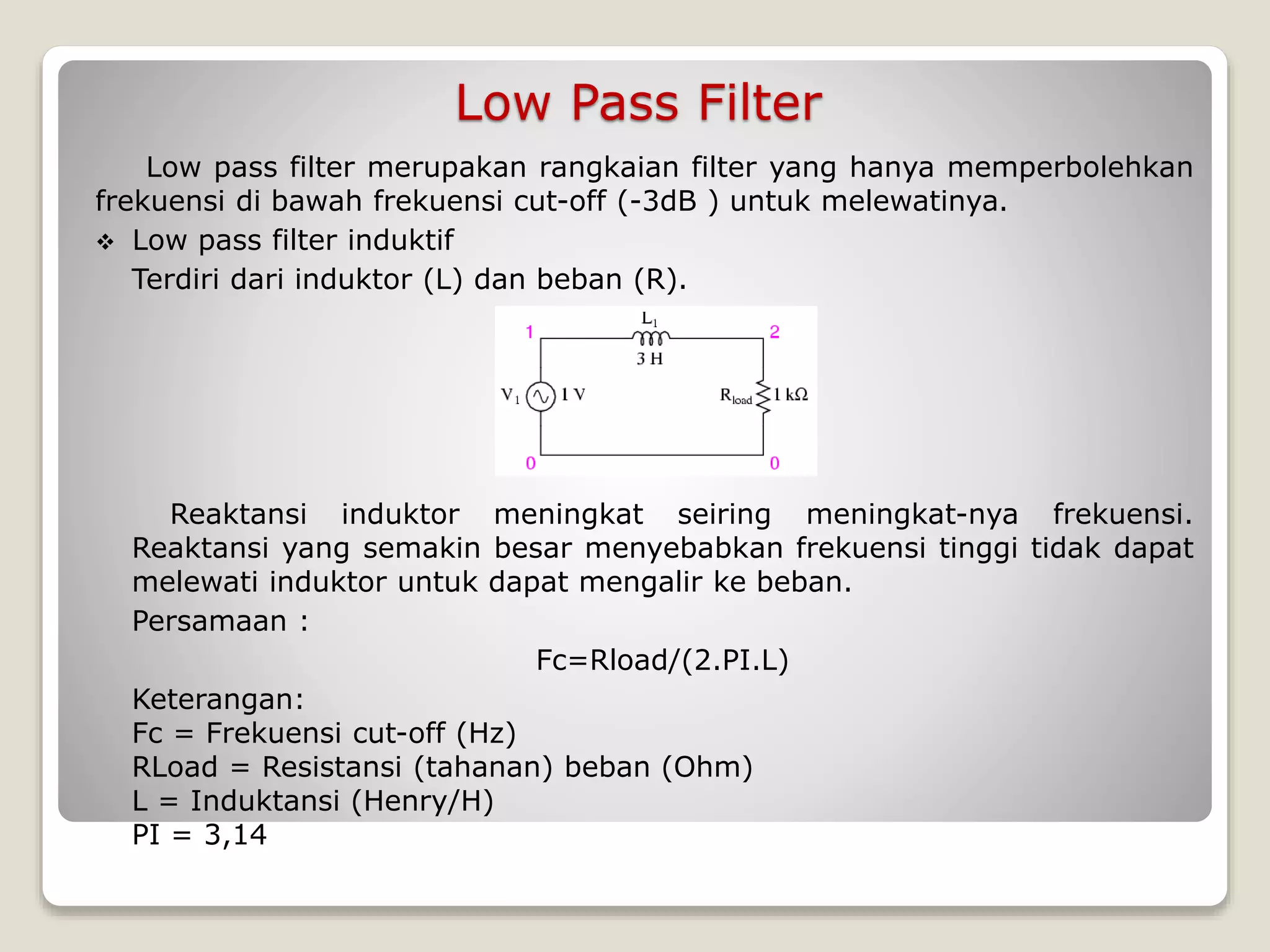 Rangkaian R, L, C AC dan Rangkaian Filter | PPTX