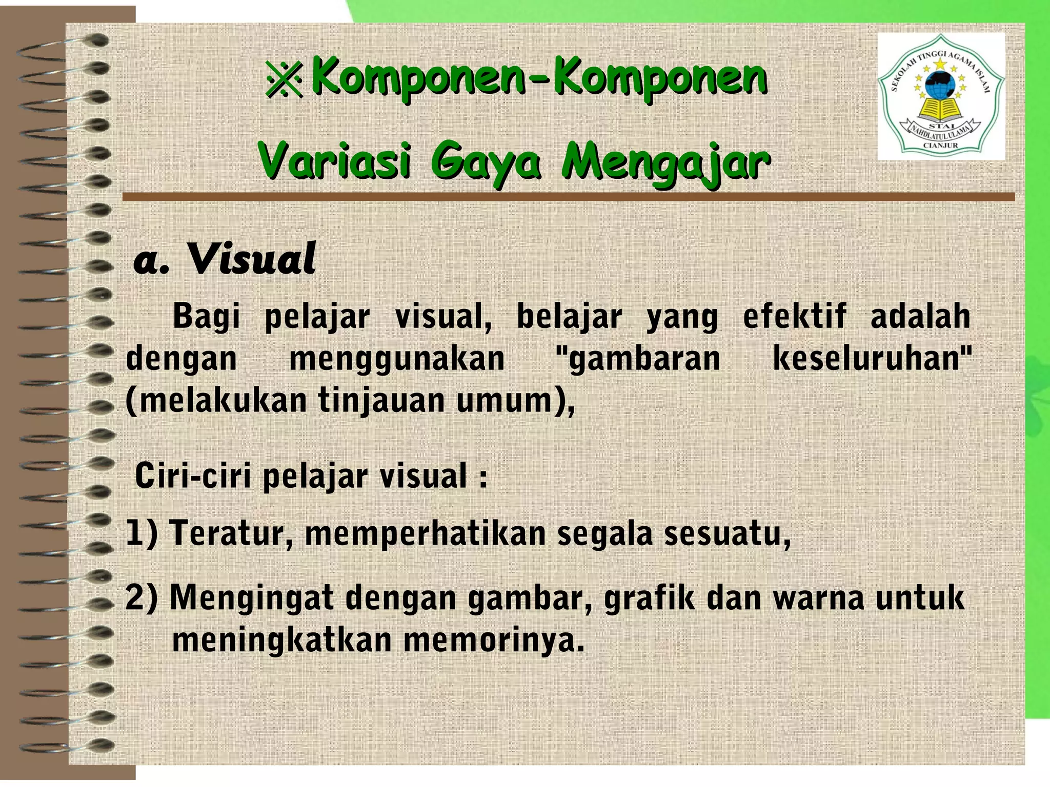 pengembangan variasi belajar mengajar | PPT