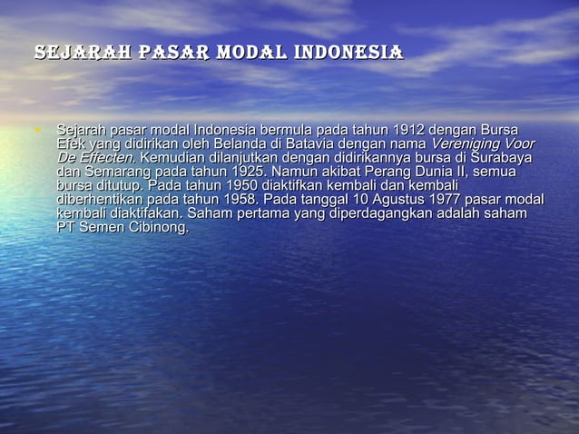 Sejarah Pasar Modal | PPT