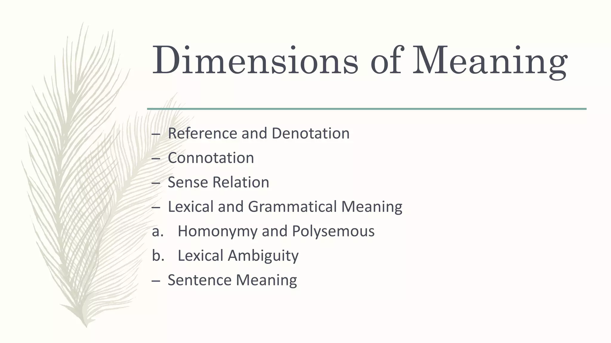 Semantics - Dimensions of Meaning | PPTX