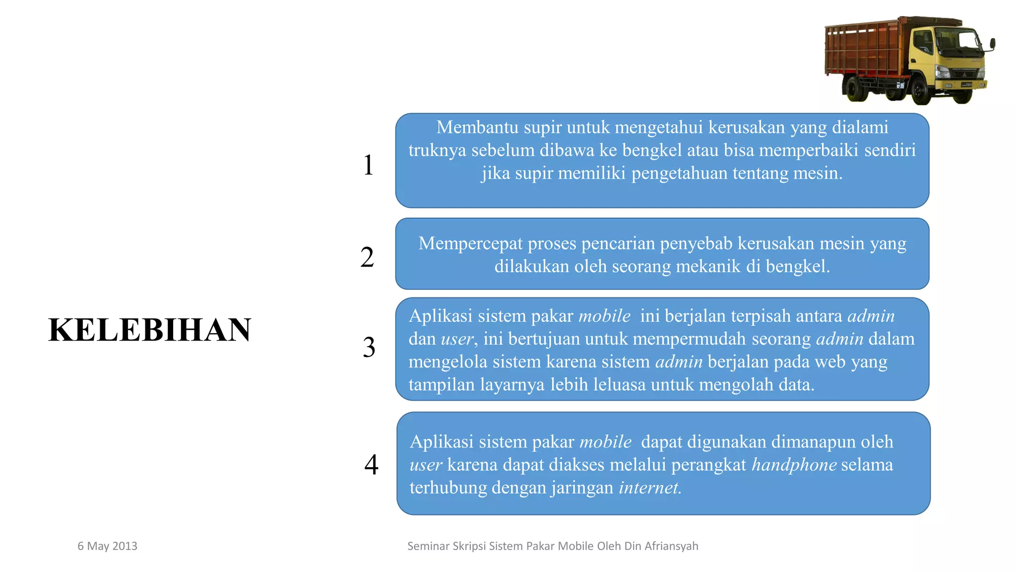Sistem Pakar Kerusakan Truk Berbasis Mobil | PDF