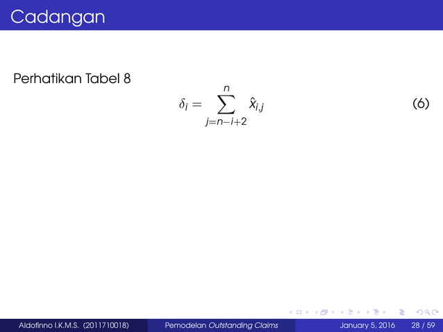 Outstanding Claims model with Chain Ladder and Modified Chain ...