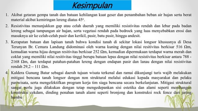 Nilai Resistivitas dan Struktur Batuan Vulkanik Pasca Gempa di Kaldera ...