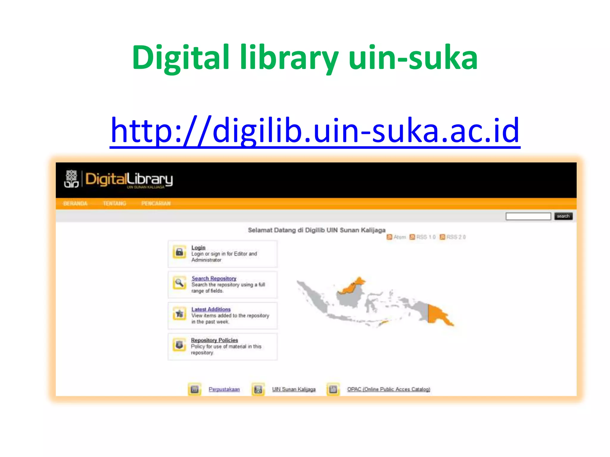 Presentasi sistem informasi perpustakaan di Perpustakaan UIN Sunan ...