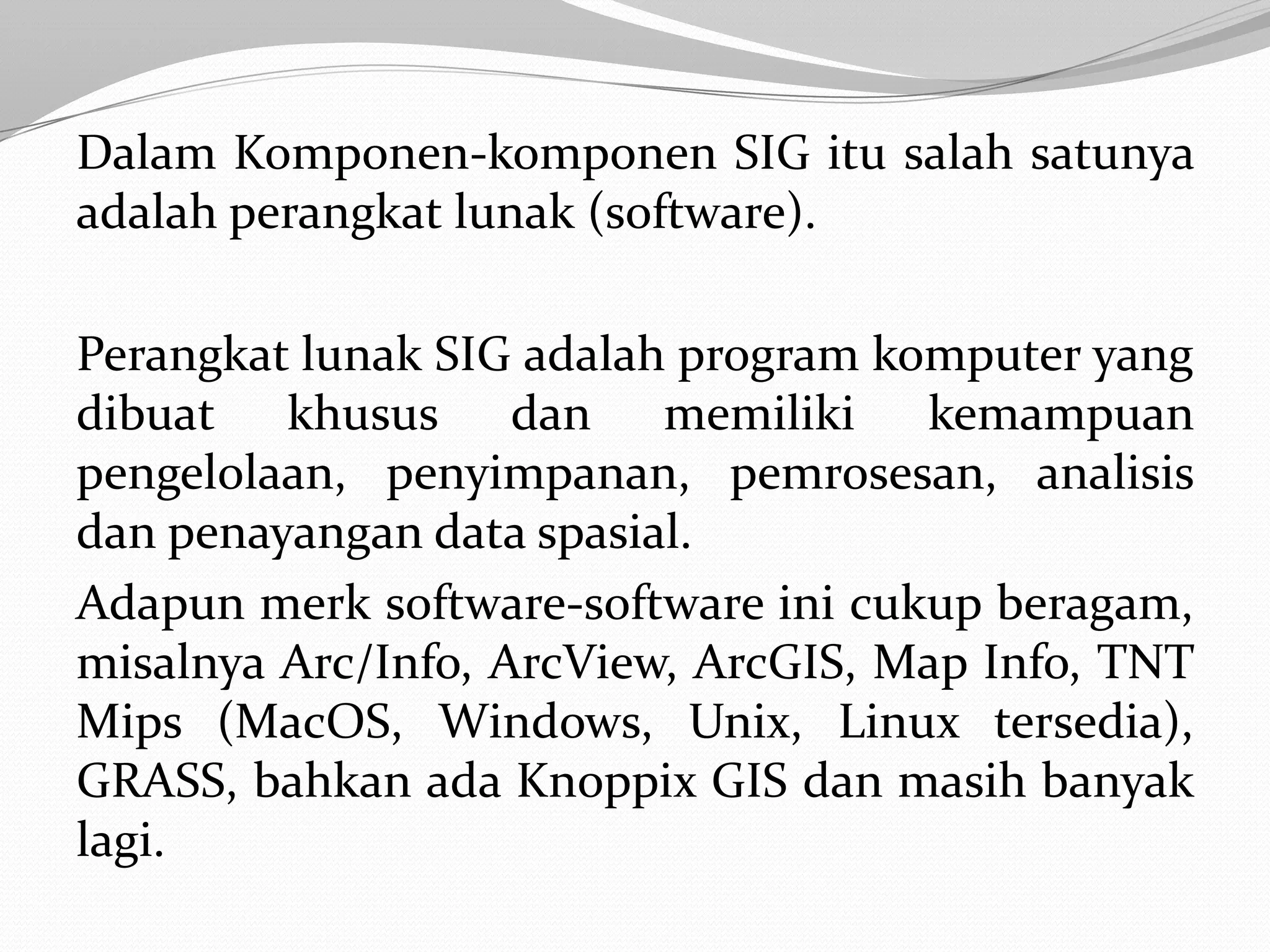 Presentasi (sistem pengolahan data spasial dengan arc view) | PPTX