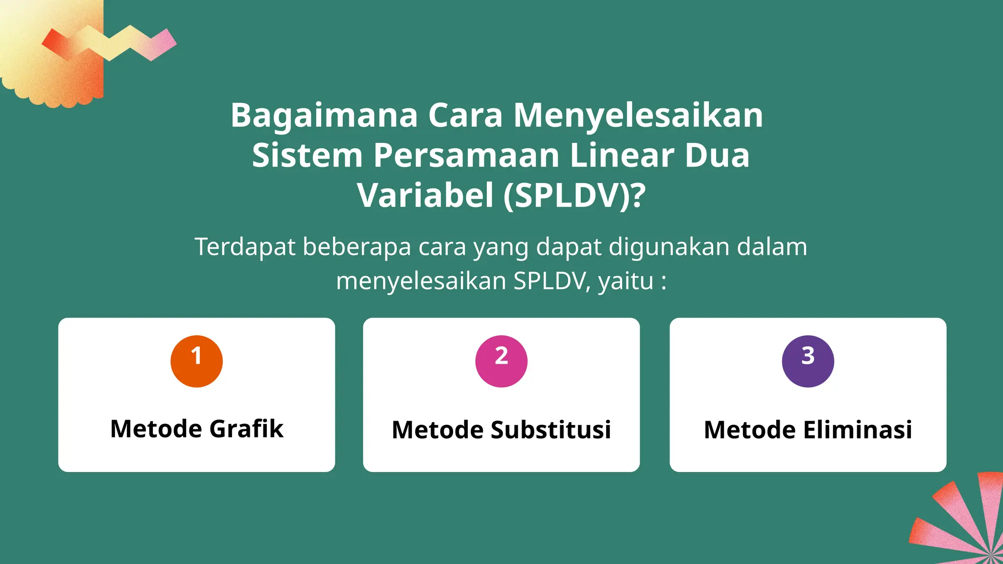 Presentasi Sistem Persamaan Linear Dua Variabel Geometris Putih Merah.pptx