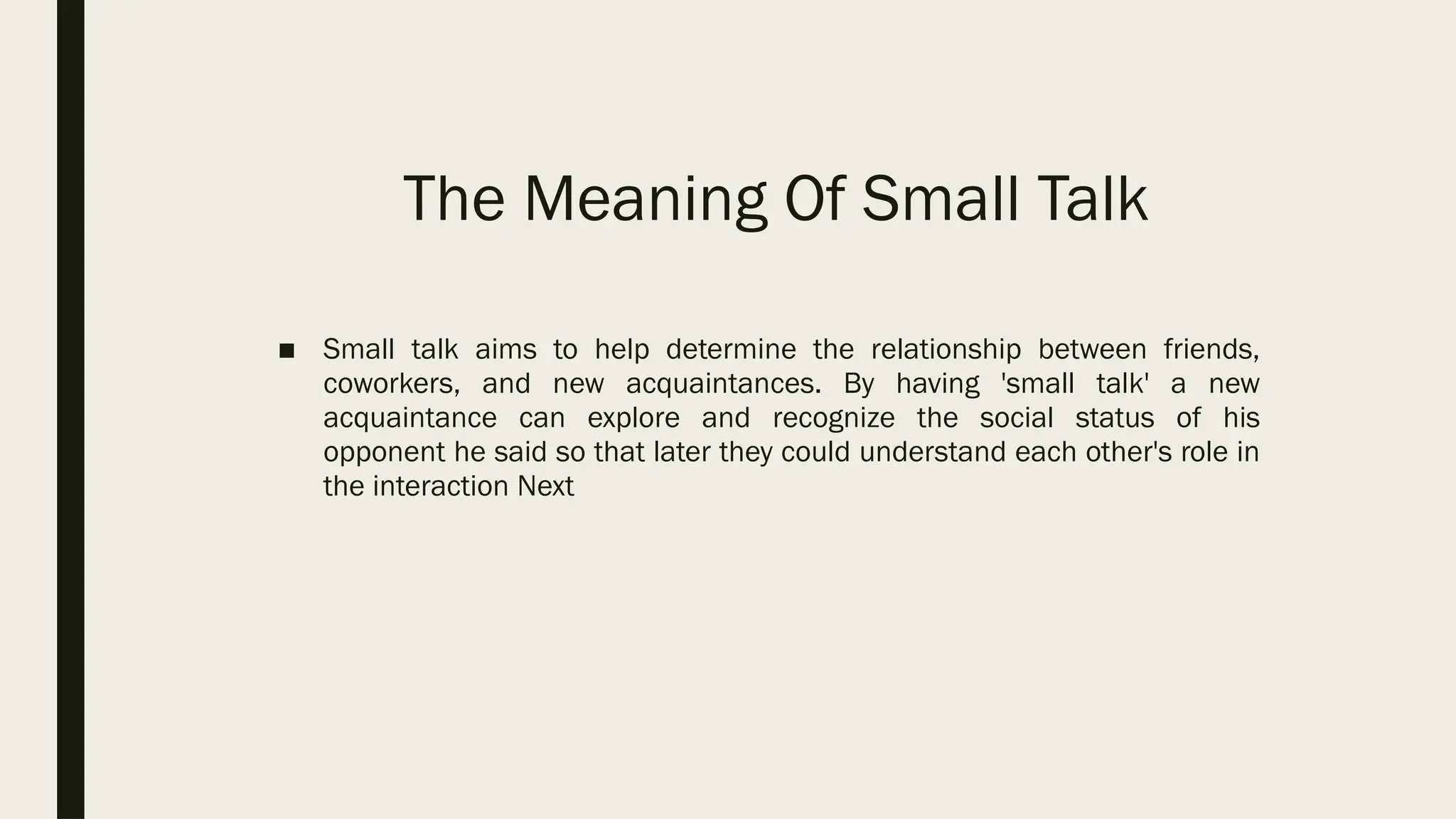 Presentasi small talk.pptx english conversation | PPT