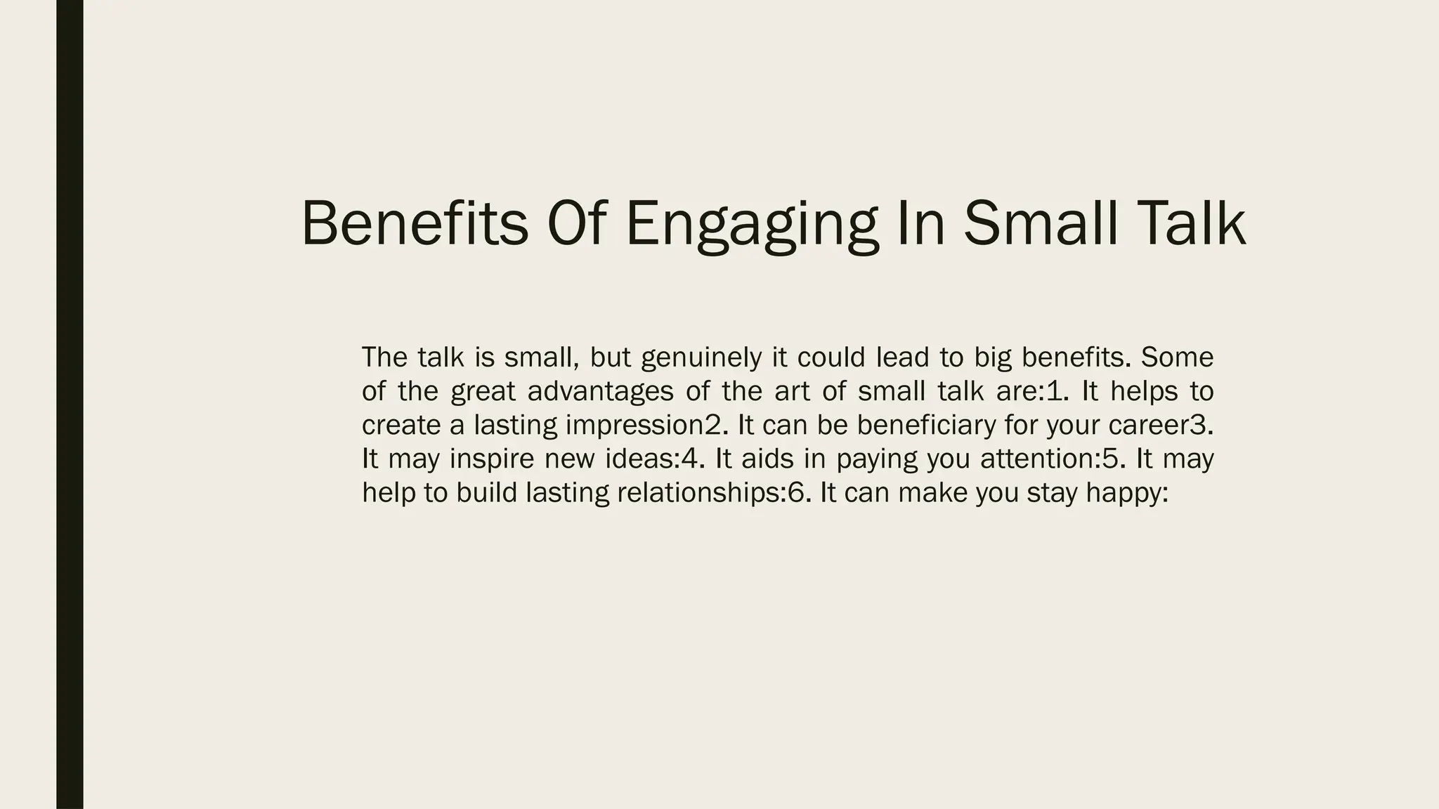 Presentasi small talk.pptx english conversation | PPT