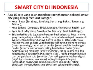 SMART CITY MEMBANGUN PELAYANAN KOTA YANG EFEKTIF DAN EFISIEN | PPTX