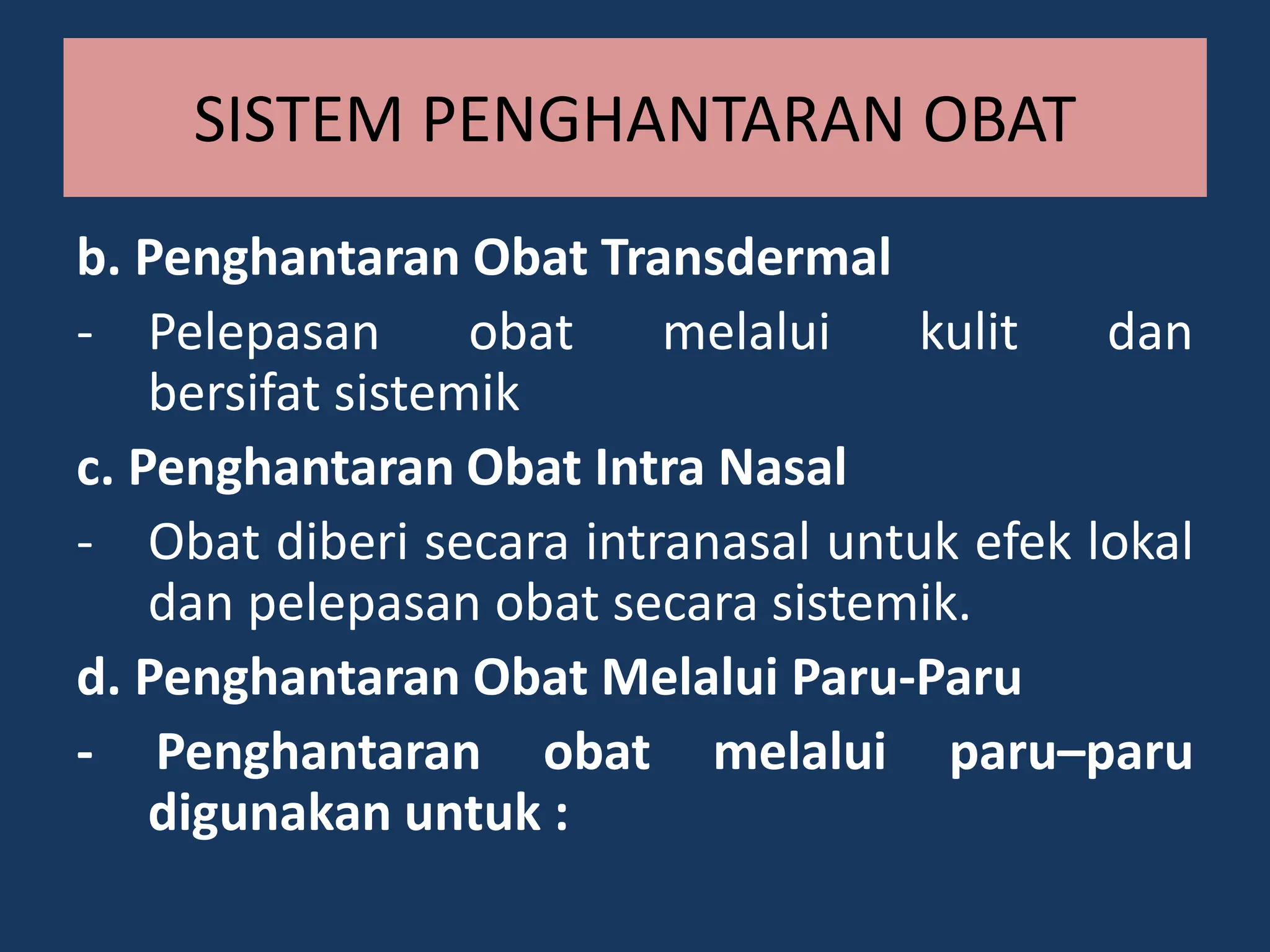 sistem penghanataran obat menjelaskan bagaimana jenis jenis sediaan ...