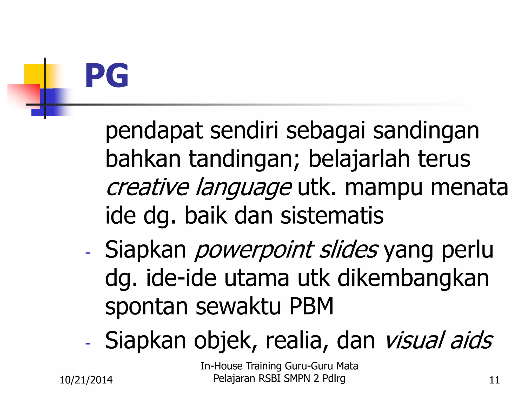 Presentasi strategi pengajaran bilingual | PPTX