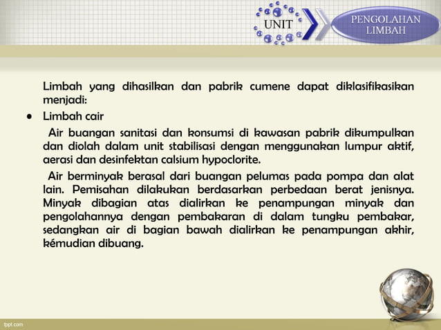 PRA RANCANGAN PABRIK CUMENE | PPT