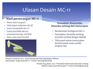 MC-11i monocopter design (college final assignment) | PDF