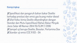 Pengaruh Penggunaan Bahan Bakar Dexlite Terhadap Prestasi dan Emisi Gas ...