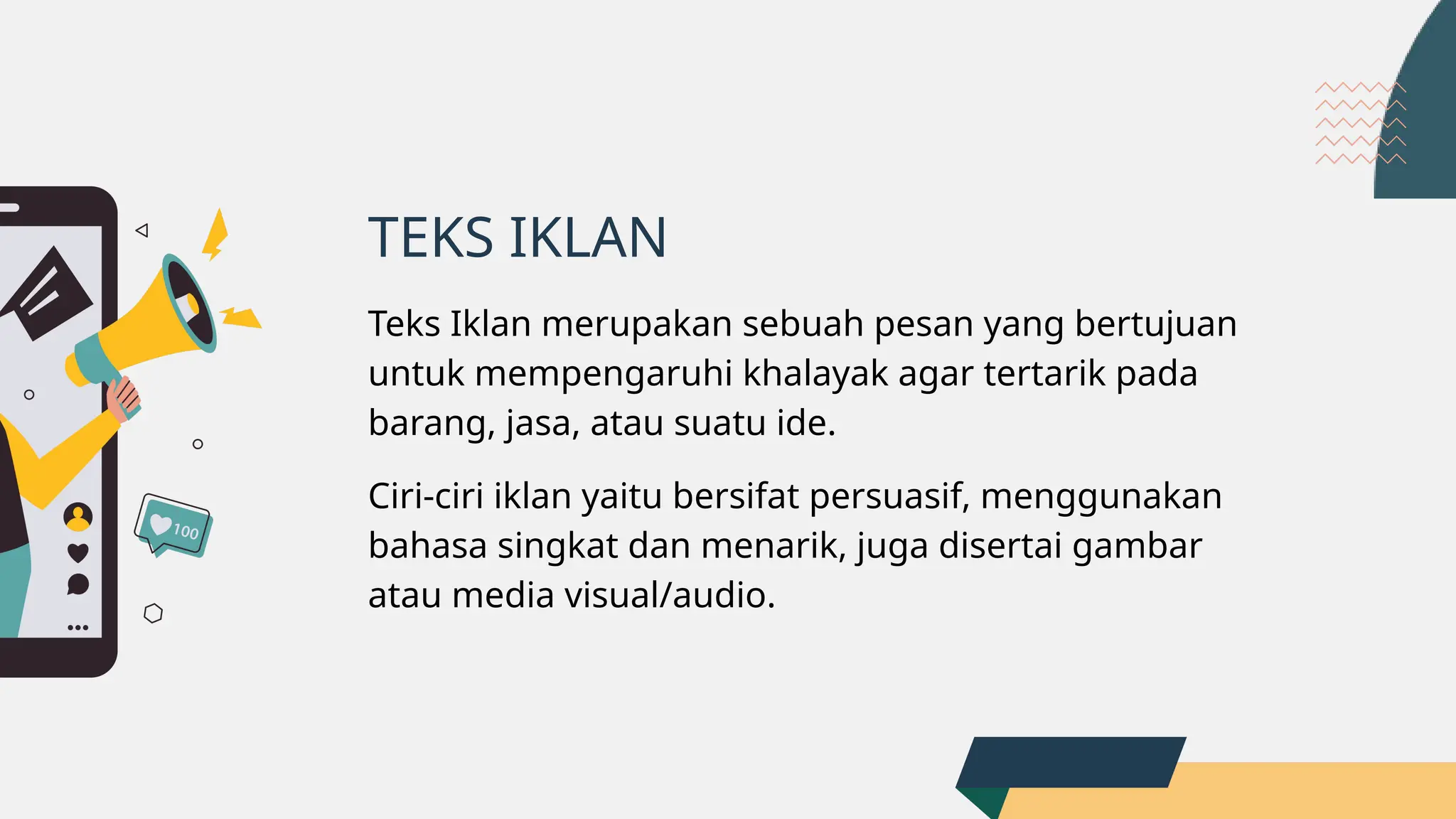 Presentasi Teks Iklan, Slogan, dan Poster Ilustrasi Geometri Biru Putih ...