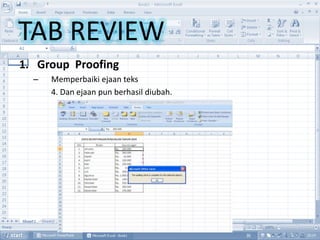 TAB REVIEW dalam Microsoft Excel 2007 | PPTX