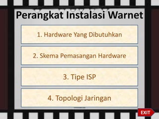 Presentasi TIK perangkat instalasi warnet | PPTX