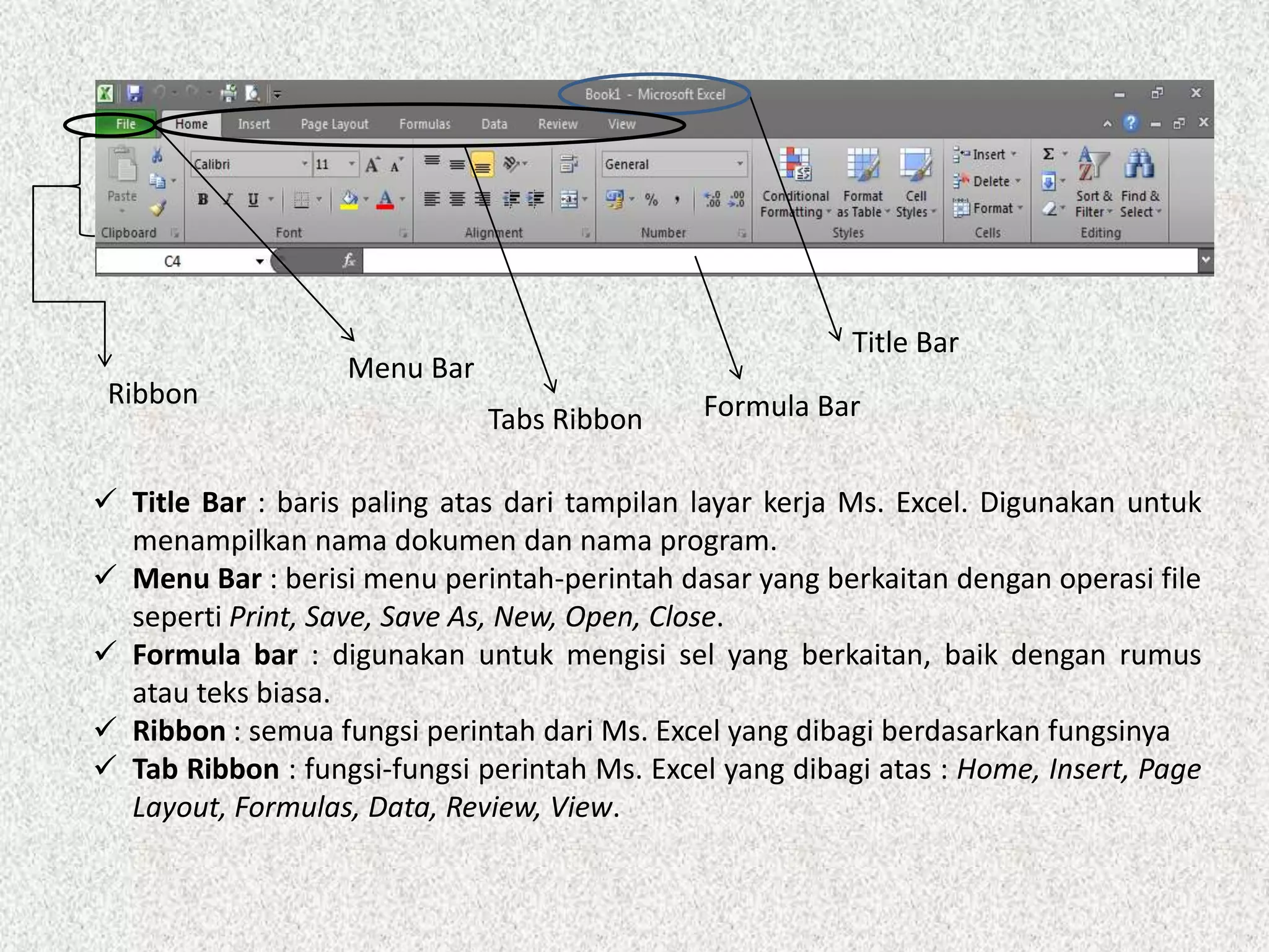 Presentasi tik kelas 4 excel dasar | PPTX