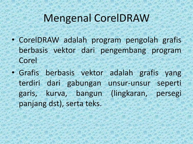 Presentasi tik kelas 5 corel draw dasar | PPTX