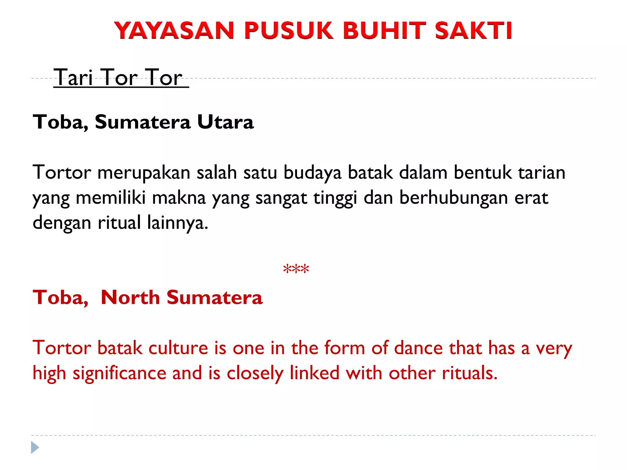Presentasi tortor batak sorimangaraja | PPT