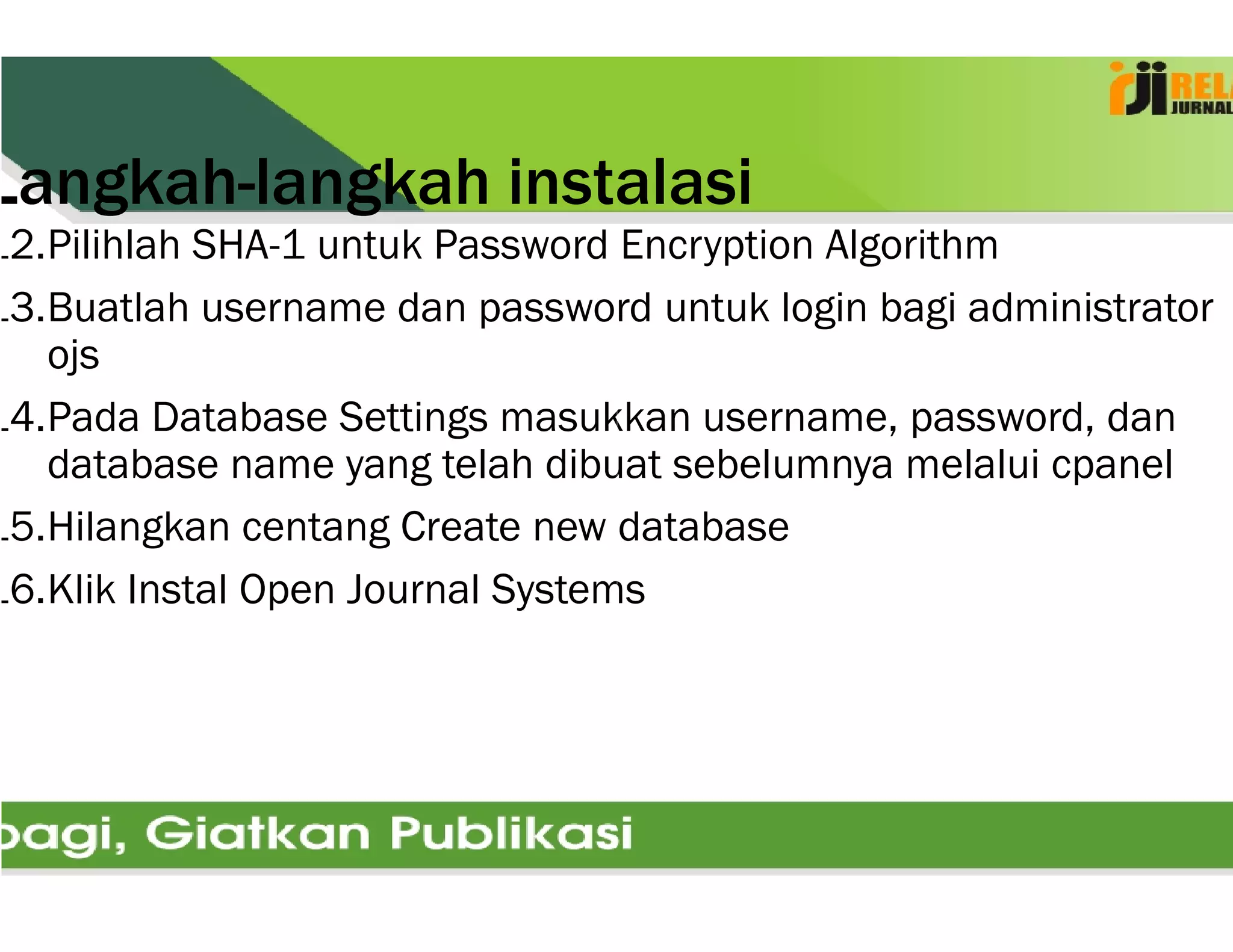 Instalasi OJS 2 di Web Hosting | PDF