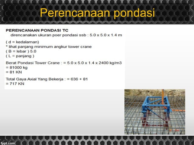 Presentasi dan studi kasus perhitungan tower crane | PPT