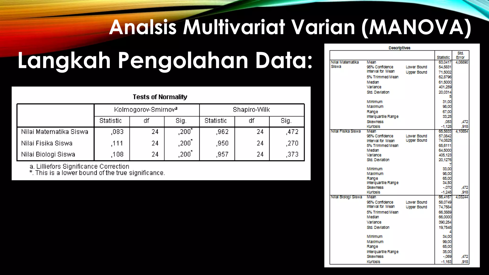 Presentasi uji manova | PPTX