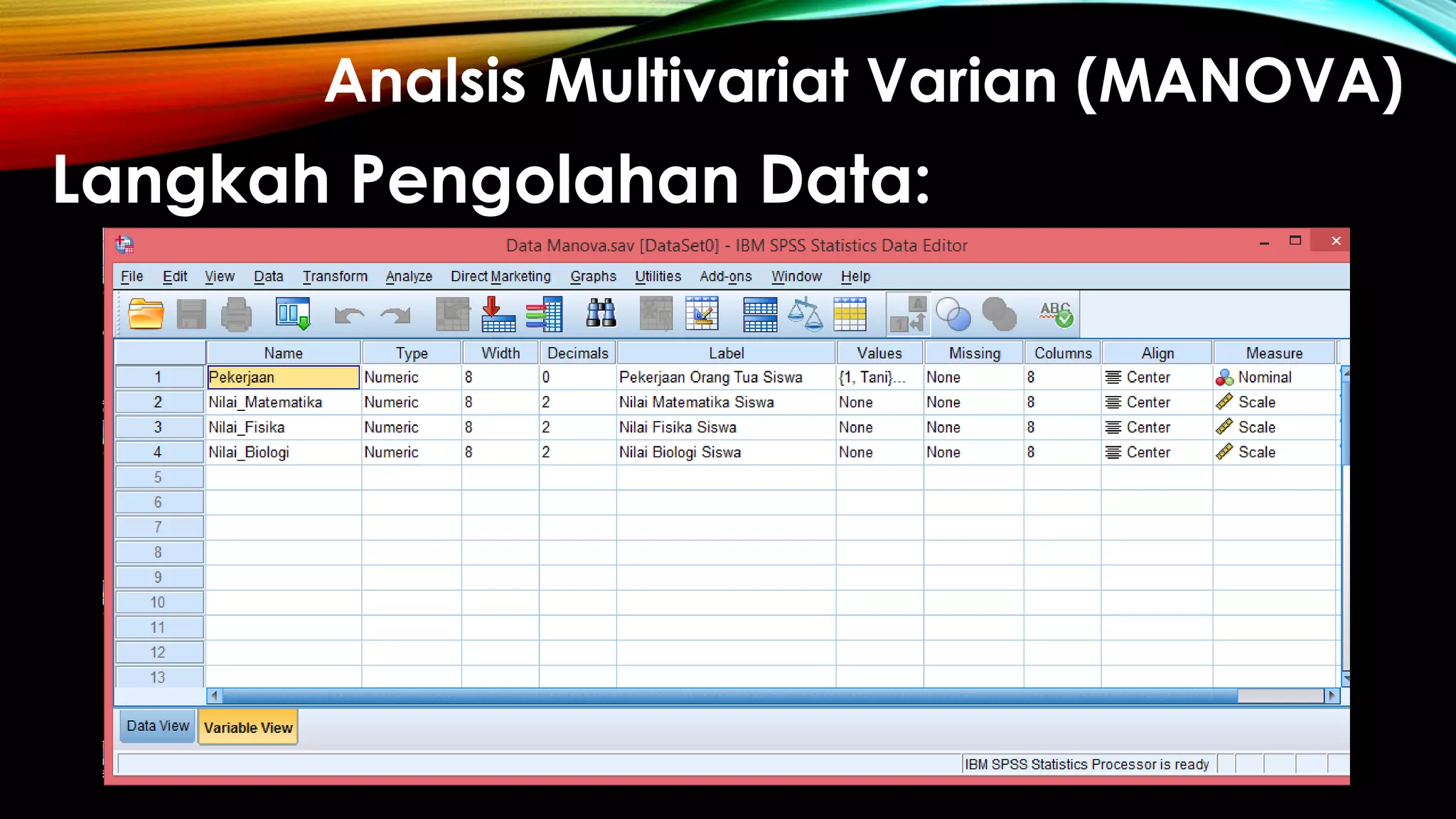 Presentasi uji manova | PPTX