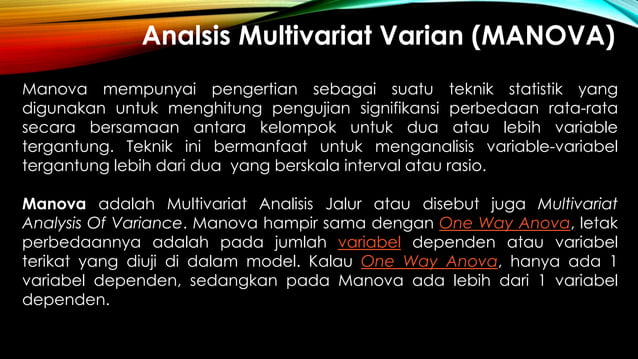 Presentasi uji manova | PPTX