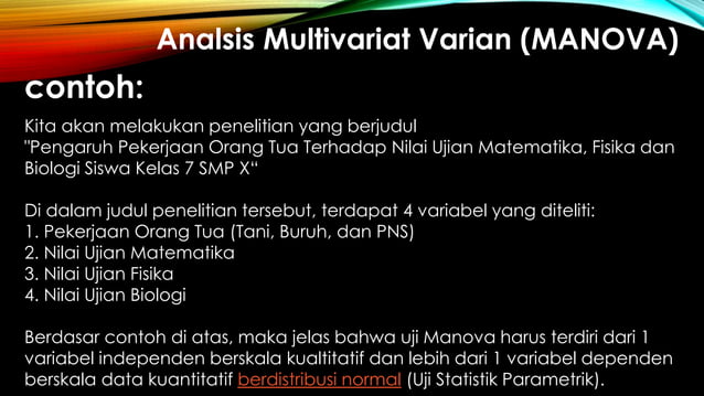 Presentasi uji manova | PPTX