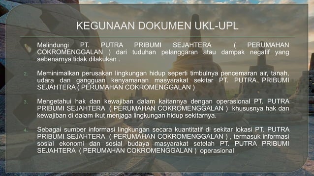 PRESENTASI UKL-UPL PERUMAHAN COKROMENGGALAN (1).pptx
