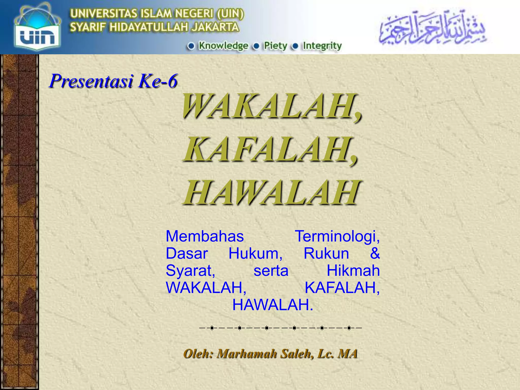 wakalah kafalah hawalah | PPSX