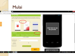 Quiz Interaktif berbasis Android dengan Appsgeyser | PPT