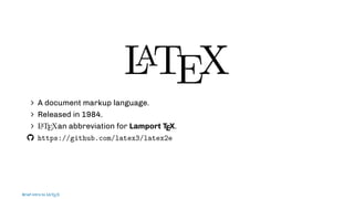 Basic Introduction to LaTeX | PPT