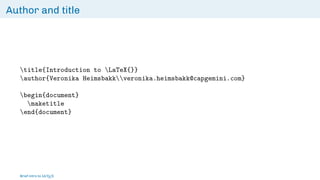 Basic Introduction to LaTeX | PPT