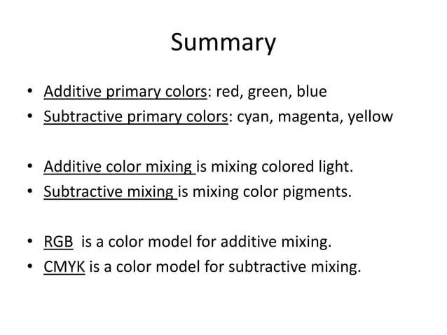 Additive and subtractive primary colors | PPTX