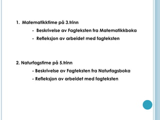 Prosjekt - Å uttrykke seg skriftlig/ Å lese i alle fag | PPTX