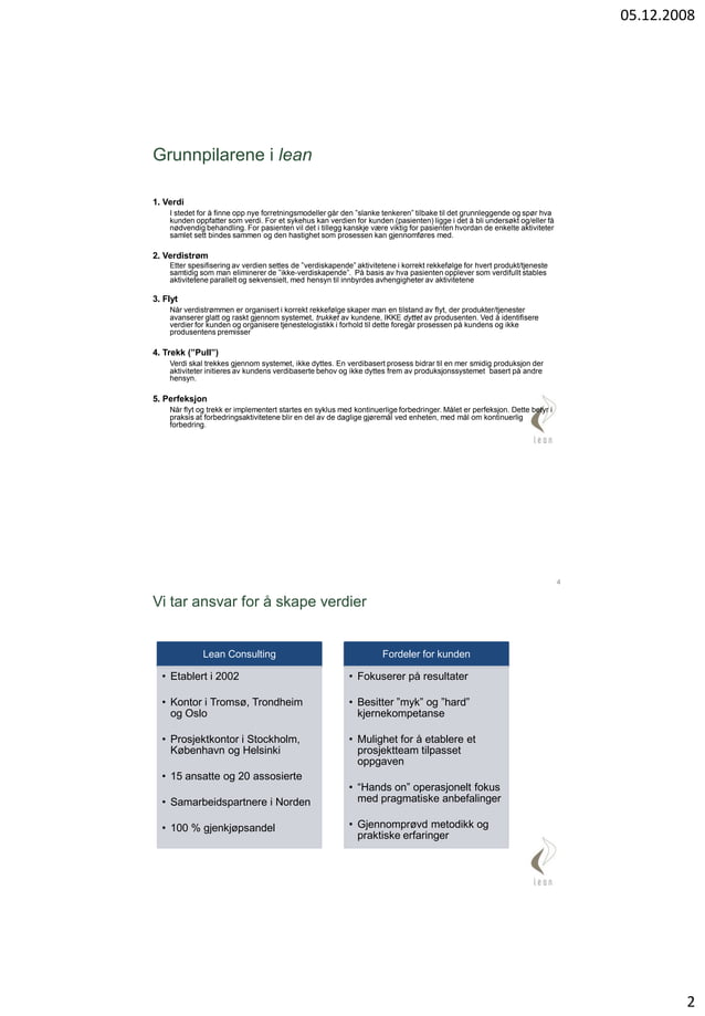 Presentasjon Av Lean | PDF