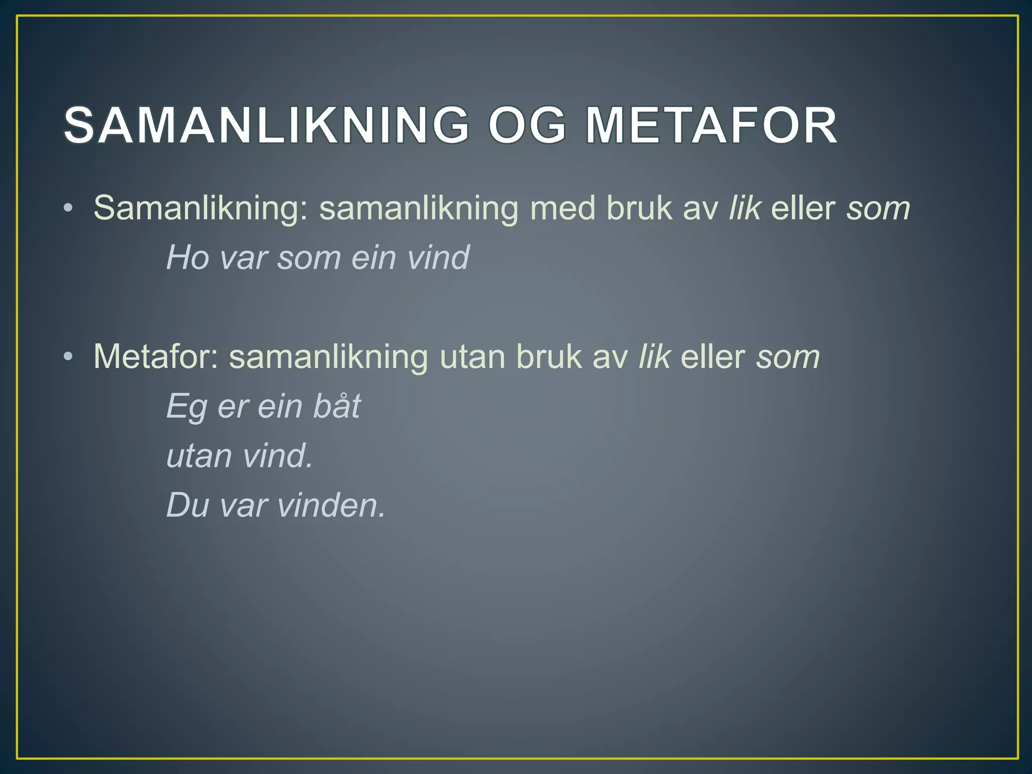 Lyrikk og lyriske virkemidler | PPTX