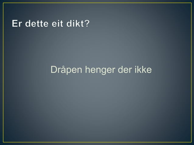 Lyrikk og lyriske virkemidler | PPT