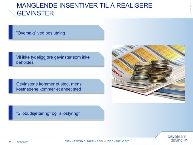 Presentasjon undersøkelse gevinstrealisering_121010 | PPT