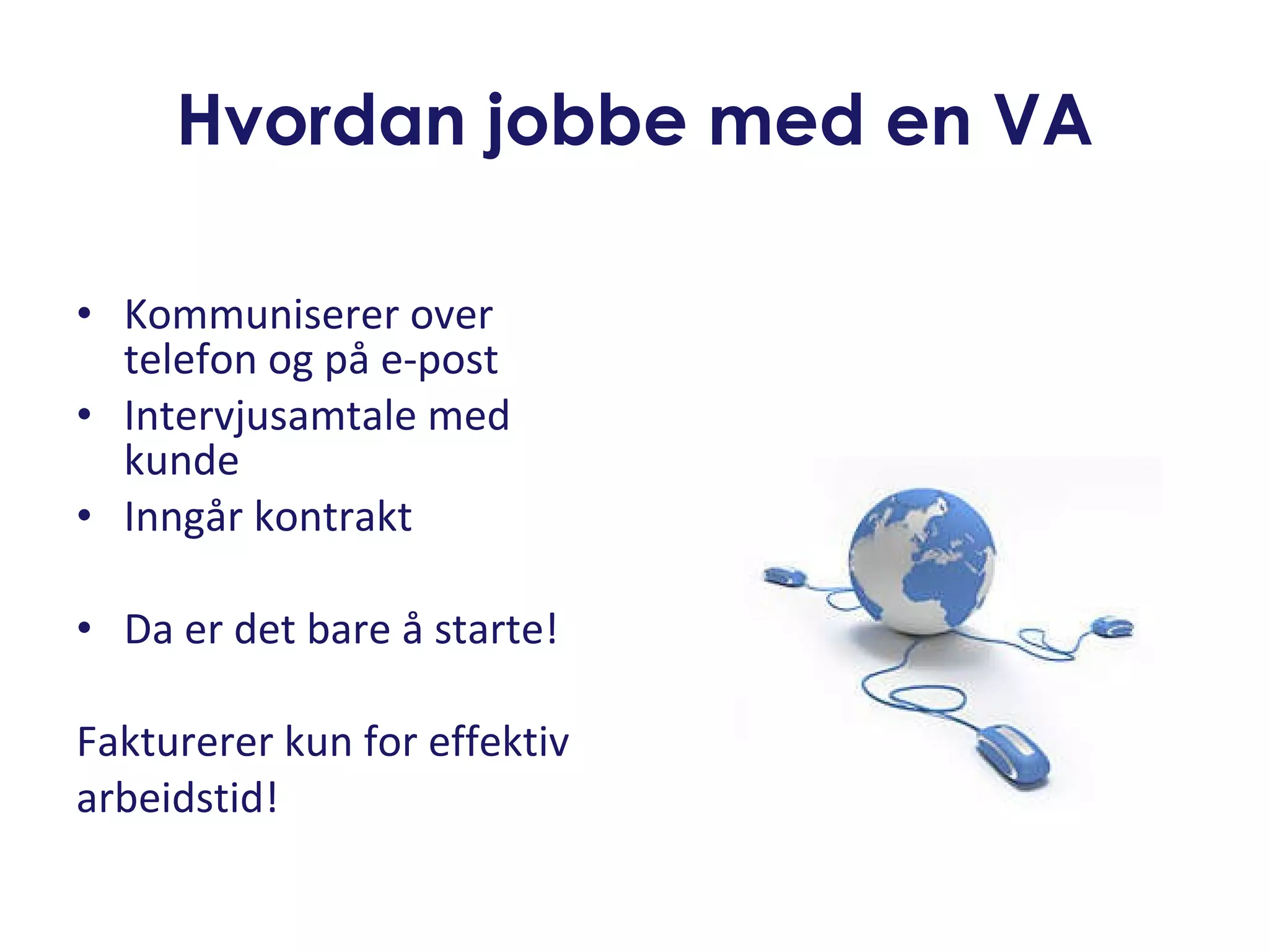 Presentasjon av Virtual Assistant | PPT