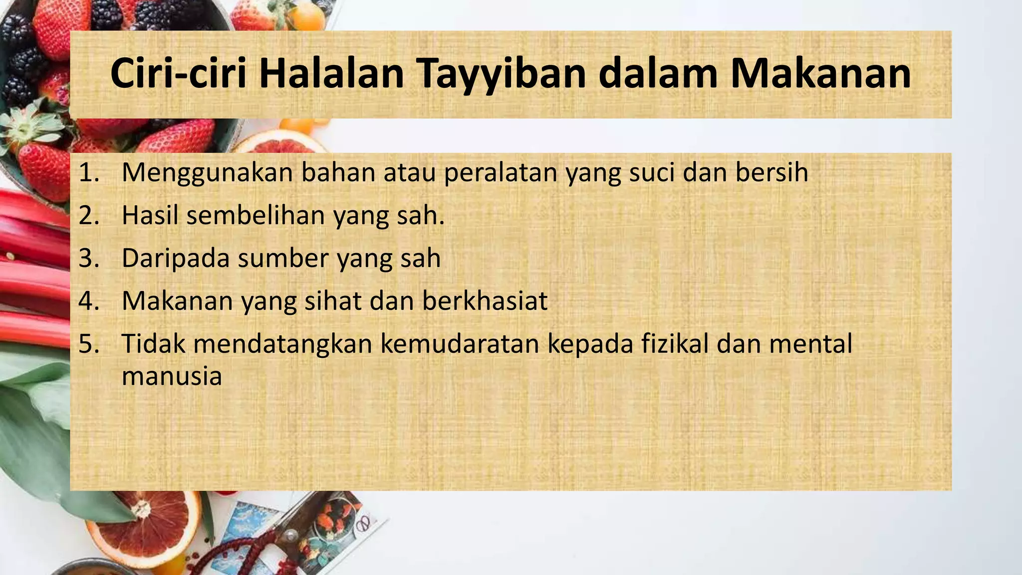 Konsep Halalan Tayyiban Menurut Ulama | PPTX