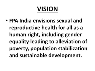 FAMILY PLANNING ASSOCIATION OF INDIA ( FPA) | PDF