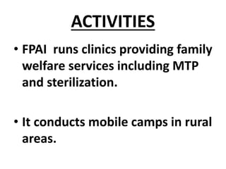 FAMILY PLANNING ASSOCIATION OF INDIA ( FPA) | PDF