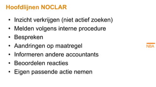 Presentatie NBA over NOCLAR | PPT