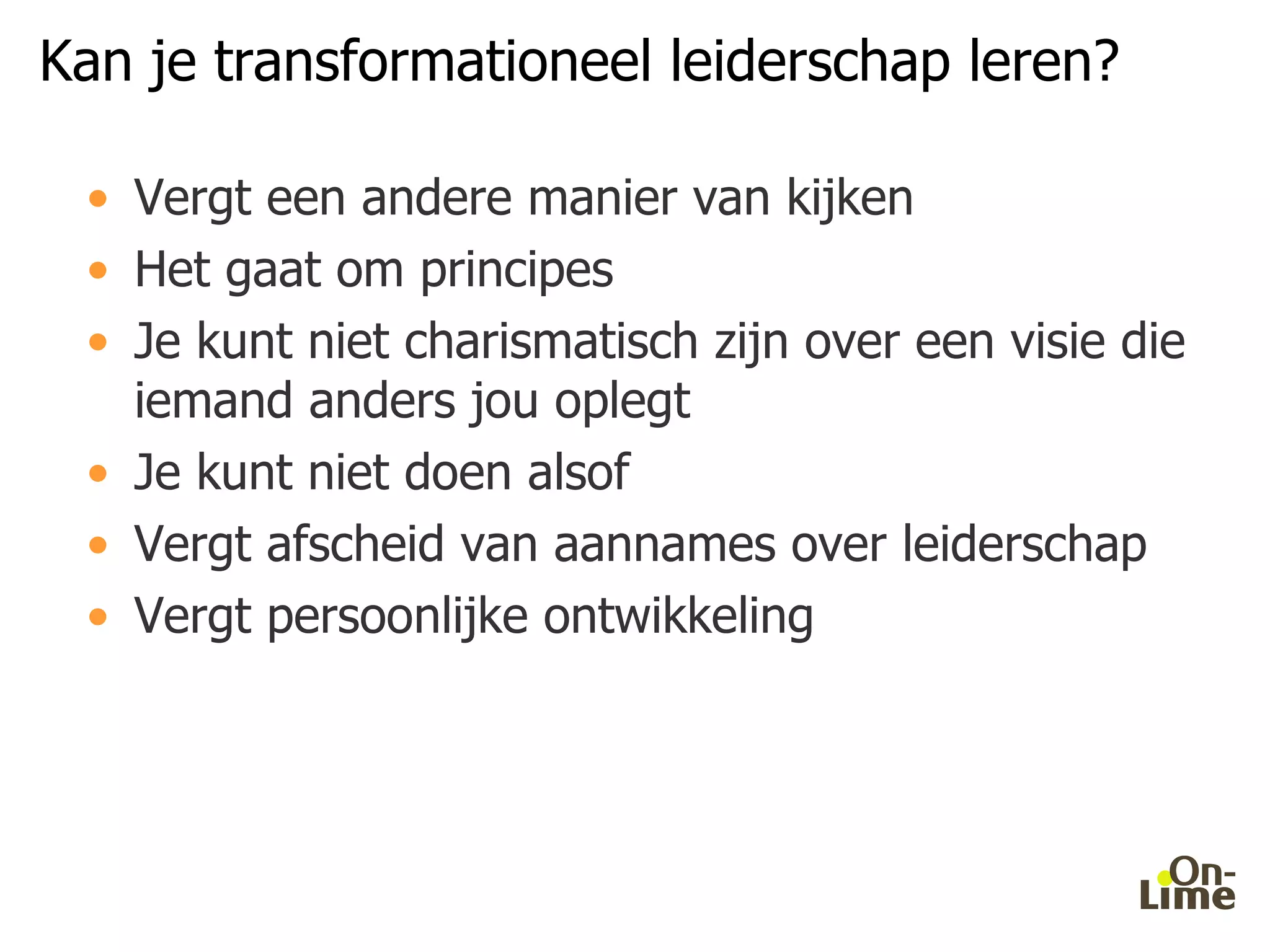 Presentatie Transformationeel Leiderschap | PPT