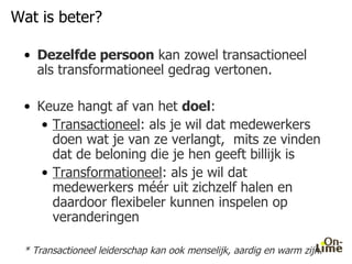 Presentatie Transformationeel Leiderschap | PPT